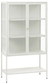 Bílá kovová vitrína Unique Furniture Carmel 160 x 90 cm