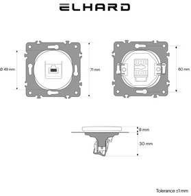 Elhard Datová zásuvka Rondo RJ45, bílá RD2021W