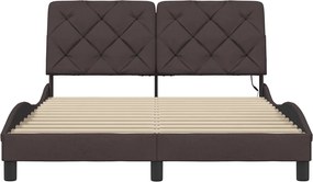 Rám postele s LED bez matrace Tmavě hnědá 120x200 cm Látka 3310660
