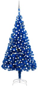 Umělý vánoční stromek s LED a sadou koulí modrý 210 cm PVC,  3077682 HangarStore.cz