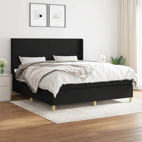 Box spring postel s matrací černá 180x200 cm textil 3131851