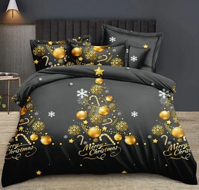 Vánoční povlečení s motivem zlatého vánočního stromku Rozměr: 140x200 + 1x 70x80