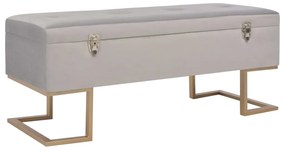 Lavice s úložným prostorem 105 cm šedá samet 247573
