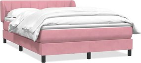 Box spring postel s matrací růžová 160x210 cm samet 3317534