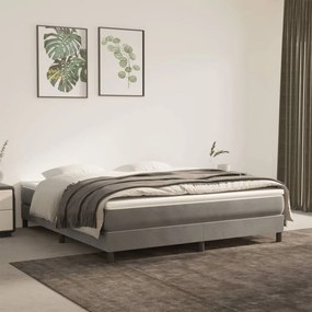 Rám postele s boxspringem světle šedý 160 x 200 cm samet 3120778