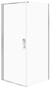 Cersanit Moduo, 1-křídlový sprchový kout 80(dveře) x 80(stěna) x 195cm, 6mm čiré sklo, chromový profil, S601-479