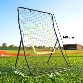 HOMCOM Kickback odrazová branka 75x126cm, odrazová stěna z oceli a PE, tréninková pomůcka pro fotbal, černá | Aosom.de