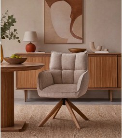 Krémová čalouněná jídelní křesla v sadě 2 ks Marilla – Unique Furniture