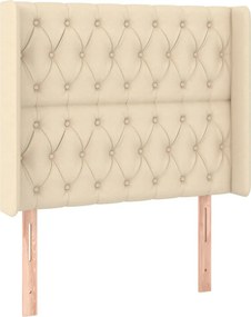 Box spring postel s matrací a LED krémová 90x190 cm textil 3138522
