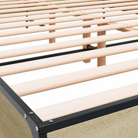 Rám postele dub sonoma 140 x 190 cm kompozitní dřevo a kov 3280033