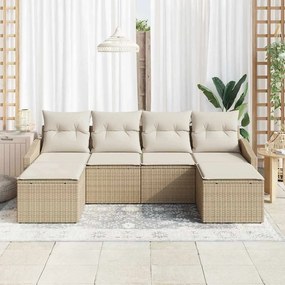 Set pohovek 6 ks Béžová polyratan 3346831