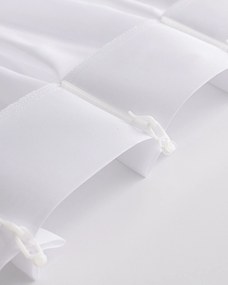 Záclona na dvojitých hačcích flex barva bílá látka poloprůhledná, lesklé