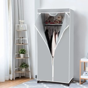 Costway Barevná šatní skříň látková s šatní tyčí – 75 × 50 × 170 cm, šedá