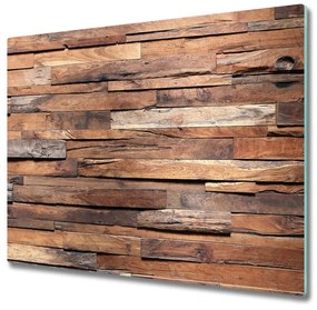 Skleněná krájecí deska Dřevěná stěna