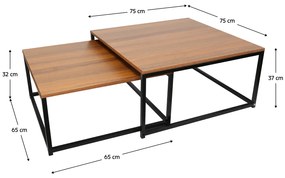 Set dvou konferenčních stolků, ořech/černá, KASTLER NEW TYP 1