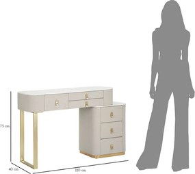 Designový toaletní stolek Ondelette 120 cm krémový