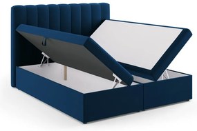 Tmavě modrá boxspring postel s úložným prostorem 180x200 cm Gina – Milo Casa