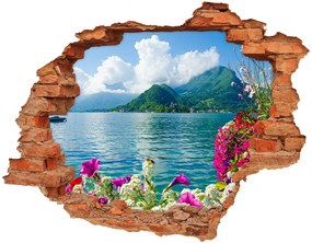 Wallmuralia Nálepka fototapeta na zeď Květiny nad jezerem 90x70 cm