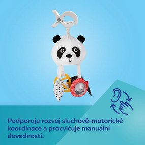 Canpol babies Senzorická závěsná cestovní hračka PANDA s klipem BabiesBoo