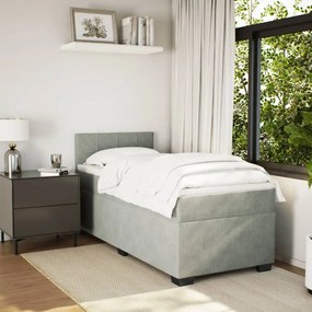Box spring postel s matrací světle šedá 80 x 200 cm samet 3288462