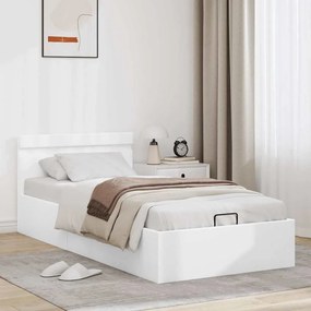 Rám postele LED s úložným prostorem bílý umělá kůže 90 x 200 cm 285546