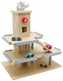 Velká dřevěná garáž ECOTOYS s auty
