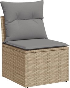 10dílná zahradní sedací souprava s poduškami béžová polyratan 3227991