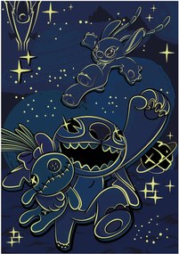 DINO Puzzle XL Stitch 100 dílků neon skládačka 33x47cm svítí ve tmě dn394216