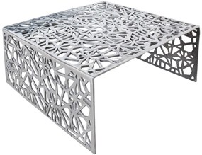 OnaDnes -20% Moebel Living Stříbrný kovový konferenční stolek Corrido 60x60 cm