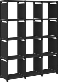 vidaXL Výstavní police s 12 přihrádkami 103 x 30 x 141 cm textil [322616] Barva: Černá