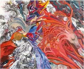 Yulia Novikova | Kůň oheň Rám: Černý, Velikost: 20 x 30 cm