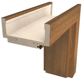 Obložková zárubeň DRE 80 cm pro tloušťku stěny 16-18 cm ořech karamelový levá O5OK80L