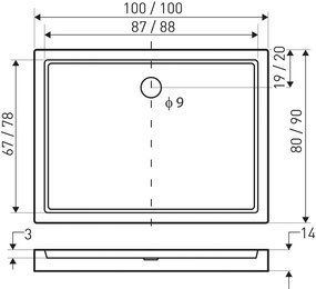 Novoterm Obdélníková akrylátová sprchová vanička NV-Victor 100x90 bílá