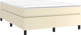 Rám postele s boxspringem krémová 140 x 190 cm umělá kůže 3121043