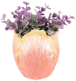 Oranžový nástěnný květináč ve tvaru květu tulipánu – 12x8x15 cm