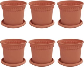 Květináče 6 ks Cihlově červená Plast 3403255