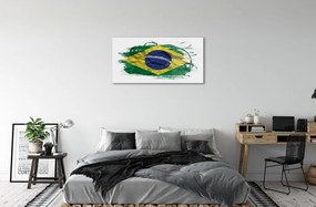 Obraz na skle brazilská vlajka 100x50 cm