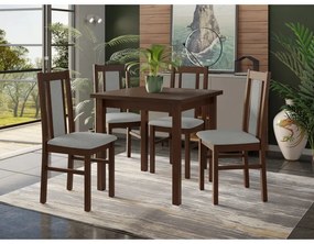 Jídelní stůl se 4 židlemi - AL27, Barva dřeva: bílá-L, Potah: Soro 28