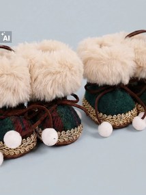 Sinsay - Sada vánočních závěsných dekorací ve tvaru bot s bambulkami 2 pack - vícebarevná