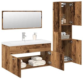 4dílná koupelnová sestava old wood kompozitní dřevo 3328915
