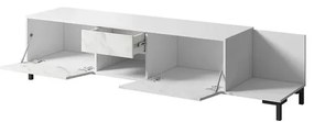 TV stolek Sopeleto 2D1S1K, Barva: bílá/bílý mramor