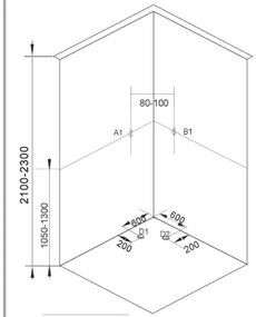 NIKIDO Sprchový box PUNTO black 90x90x215 (CL07)