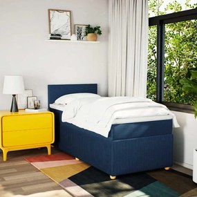 Box spring postel s matrací modrá 90x200 cm textil 3287338