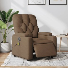 Elektrické masážní polohovací křeslo hnědé textil 3204702