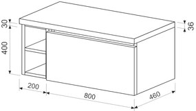 Intedoor OPERA PLUS skříňka pod umyvadlo na desku 100 cm OPP 100 1NL OPP 100 1NL