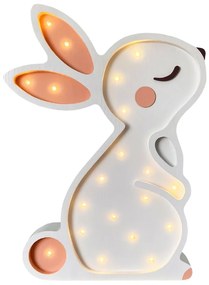 OnaDnes -20% Peekaboo Bílá dřevěná dětská LED lampa Králíček 38 cm