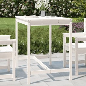 vidaXL Zahradní stůl šedý 121 x 82,5 x 110 cm masivní borové dřevo [824093] Barva: Bílá borovice