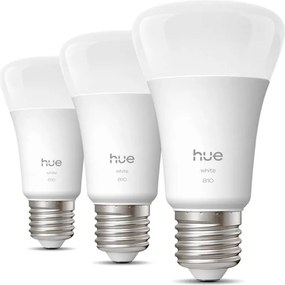 Philips Hue White - Chytrá LED žárovka E27, 810 lm, teplá bílá, 3 ks 929003856002