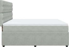 Box spring postel s matrací světle šedá 180x200 cm samet 3294712