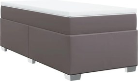 Box spring postel s matrací šedá 100x200 cm umělá kůže 3285199